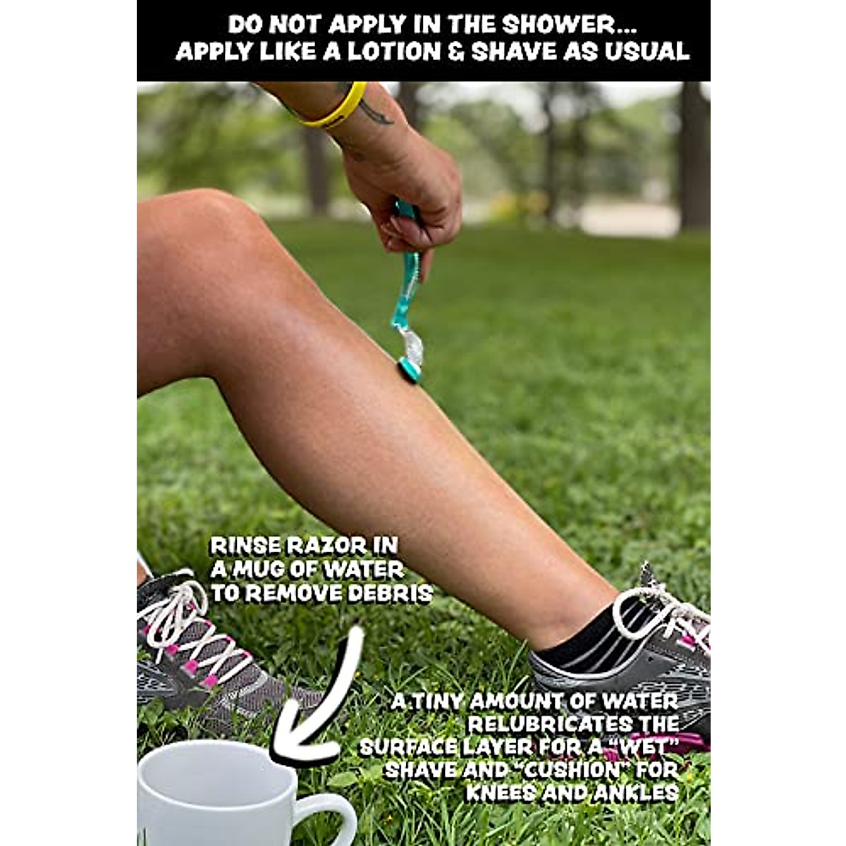 H2NO Lavender Rush Dry-Apply Shave Gel 3.4oz TSA Friendly | Waterless Shave Gel | NO RAZOR BURN | Electric Razor Approved | Shave on the go