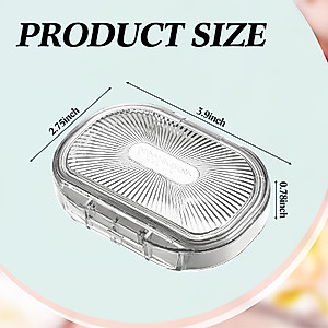 Kigley 4 Pcs Hair Tie Container Small Portable Travel Cotton Swab Holder Flosser Dispenser with Lid Plastic Box Beads Storage Containers for Small Items, 3.94 x 2.76 Inch (Pink, Blue, White, Gray)