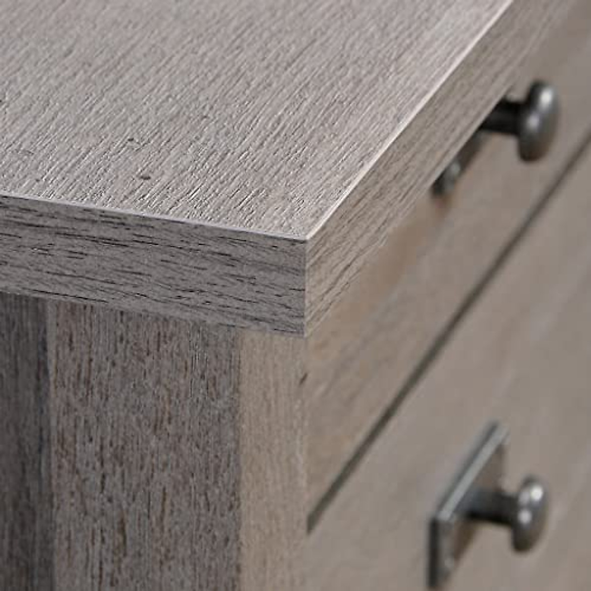 Sauder Cottage Road Pedestal Desk with Storage, Mystic Oak Finish