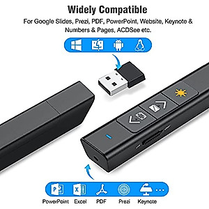 DinoFire Presentation Clicker Laser Pointer for Cats Dogs, 100FT Wireless Presenter Remote PowerPoint Clicker Presentation Remote, 2.4GHz Presentation Pointer for Mac, Laptop, Computer Cat Laser Toy