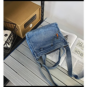 Zoyzity Denim Shoulder Bag Casual Lightweight Canvas Bag Retro Hobo Tote Bag Crossbody Handbag Large Capacity Purse for Teen Girls Women