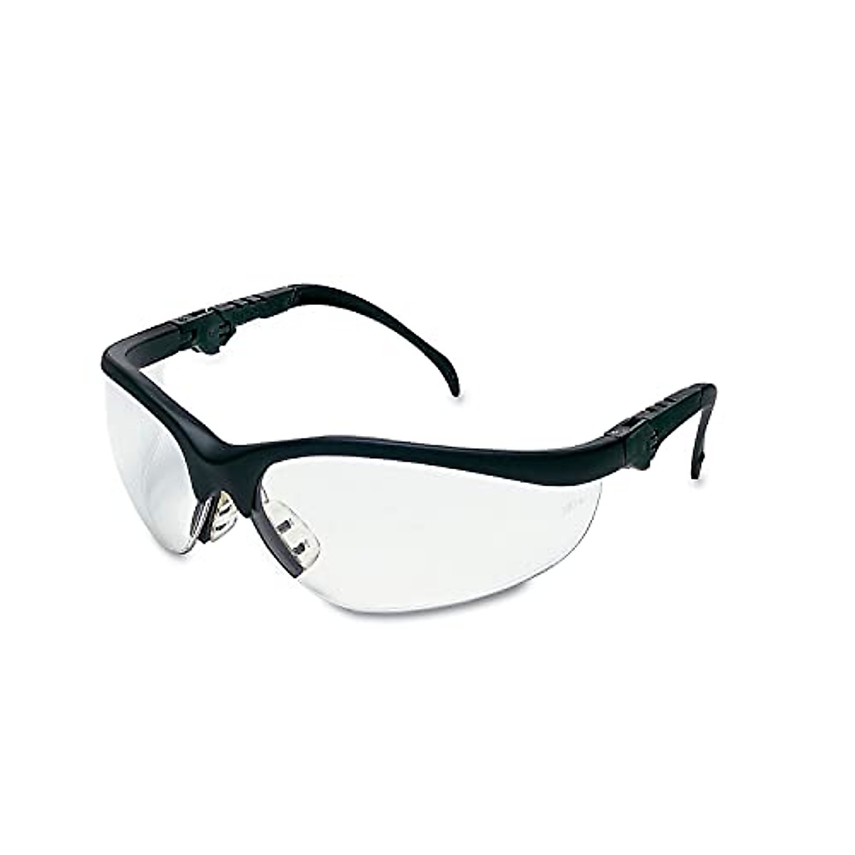 MCR KD310 Crews Klondike Plus Safety Glasses Ratchet Black Frame ClearLens, 1 Pair