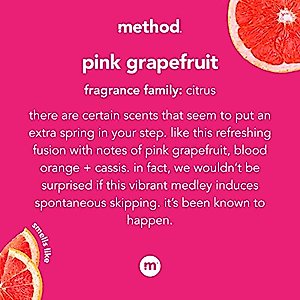 Method All-Purpose Cleaning Wipes, Pink Grapefruit, Multi-Surface, Compostable, 70 Count (Pack of 3)