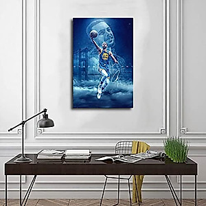 DAJIBA Stephen Curry Stephen Curry Great Best Star Hall of Fame Sports Basketball Poster Canvas Poster Bedroom Decor Sports Landscape Office Room Decor Gift Unframe : 12x18inch(30x45cm)