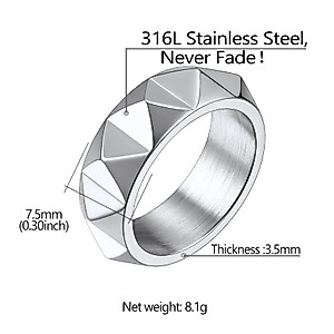 Spike Band Ring Stainless Steel Punk Rock Rings