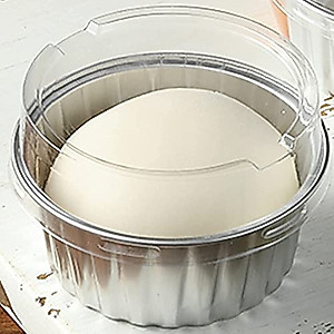 DEAYOU 100-Pack Aluminum Foil Muffin Cups Ramekins, 5oz Disposable Cupcake Baking Liner with Lid, 3" Recyclable Mini Tart Pie Tin Pan Holder for Creme Brulee, Party, Wedding, Silver Color