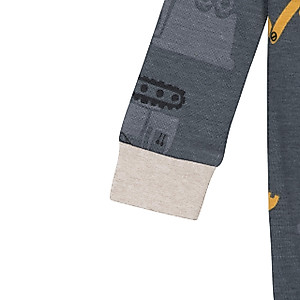 Gerber Baby Boys' 2-Pack Footed Pajamas, Dump Truck Grey, 2T