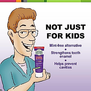 The Natural Dentist Kids Cavity Zapper Fluoride Gel Toothpaste, Fight Cavities, Strengthen Enamel, Promote Oral Health, No SLS, No Harsh Chemicals, All-Natural Ingredients, Grape Flavor, 5oz Tube