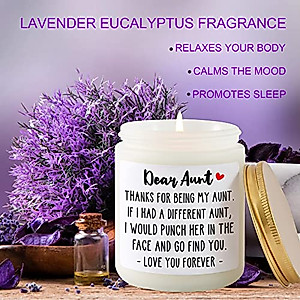 Aunt Gifts, Mothers Day Gifts for Aunt, Best Aunt Ever Gifts, Aunt Gifts from Niece/Nephew, Aunt Birthday Gift, Funny Thanksgiving Christmas Gifts for Aunt Aunty Auntie - Lavender Scented Candles
