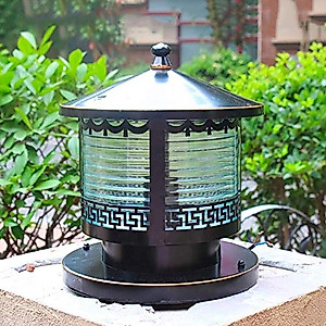WYBFZTT-188 LED Post Lights Outdoor Villa Home Garden Patio Pillar Lamp E27 Waterproof Glass Lantern Lawn Light Balcony Garage Terrace Fence Sconce Light