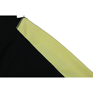 Ideology Colorblocked Cropped Leggings, Small (Noir English Yellow)