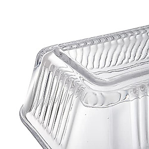 ZEAYEA 2 Pack Glass Butter Dish with Lid, Glass Butter Keeper, 100% Food Safe Clear Butter Serving Dish with Cover for Cream Cheese, Cake, Salad, Candy, Hold 2 Standard Stick Butter