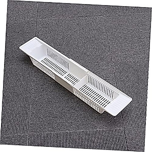Homoyoyo White Serving Tray Vegetable Container White Basket Bath Caddy Basket for Fruit Store and Drain Tray Bath Rack Bathtub Tray Bathtub Shelf Household Goods Household Products Sink