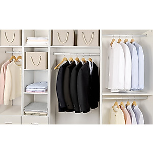 TOPIA HANGER Wooden Hangers 30 Pack, Natural Wood Clothes Hangers, Durable Coat Hanger with 360-Degree Rotatable Hook, Non-Slip Pants Bar and Shoulder Notches for Camisole Tops-CT34N30