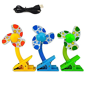 Sealike USB Clip-on Baby Mini Stroller Fan for Strollers Baby Cots Playpens with Stylus
