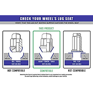 Wheel Accessories Parts Set of 24 Aftermarket Chrome Hex Lug Nuts Closed End Bulge Acorn Lug Nut Style 1. Cone Seat 19mm 3/4 Hex M14 x 1.50 2007-23 GMC Acadia 2009-22 Chevy Traverse