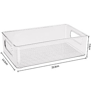 Beilay Kitchen Refrigerator Cabinet or Pantry Storage Organizer Bin with Handles for Breast Milk, Pouches, Jars, Bottles, Formula, Juice Boxes A3