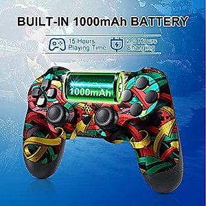 MOOGOLE PS4 Controller Wireless, with USB Cable/1000mAh Battery/Dual Vibration/6-Axis Motion Control/3.5mm Audio Jack/Multi Touch Pad/Share Button, PS4 Controller Compatible with PS4/Slim/Pro/PC