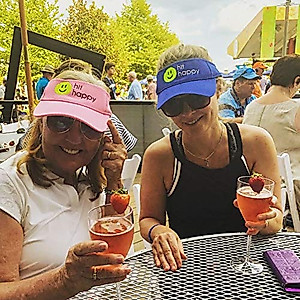 Tennis Happies Tennis Visor Hit Happy, Adjustable Strap, Perfect for On The Court Or Off (Pink), One Size