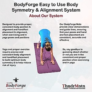 BodyForge Yoga Mat Thick Exercise Mat Thick 8mm TPE Eco-Friendly with Alignment Marks Non-Slip Extra Thick High-Density for Women Men Workout Pilates (Blue/Light Blue)