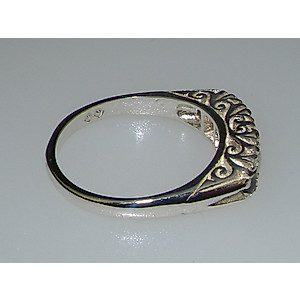 925 Sterling Silver Natural Sapphire and Opal Womens Anniversary Ring - Size 7.25