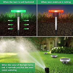 TIJNN Solar Humidity Test Lights -6 Pack, Soil Moisture Monitoring, Automatic Switch IP65 Waterproof Sealing Structure, Suitable for Garden Landscape Decoration Buried Path Lights