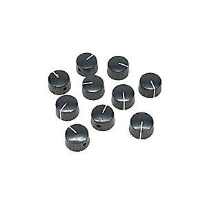 KAISH 10pcs Black Vintage Barrel Guitar Amplifier Knob Round Knobs with Set Screw