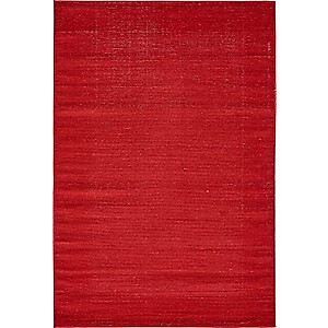 Unique Loom Williamsburg Collection Area Rug - Solid (4' 1" x 6' 1" Rectangle, Burgundy)