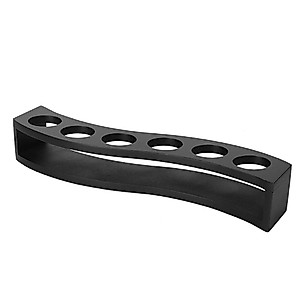 Jerliflyer Wine Cup Rack, S Shape 6 Holes Bamboo Black Wine Cup Rack Easy Maintaining Desktop Glass Holder Display for KTV, Bar, Kitchen(Black S6 holes)