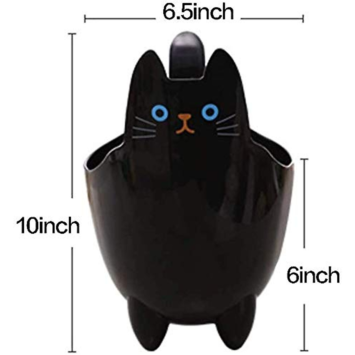 123Arts Cartoon Cat Shape ABS Table Bathroom Trash Can Storage Bucket with Cat Clips
