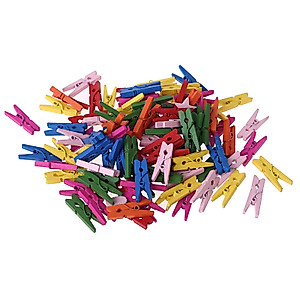 100Pcs Small Size 25mm Natural Wooden Clips for Photo Paper Pegs Clothespin Craft Decoration School Office Supplies