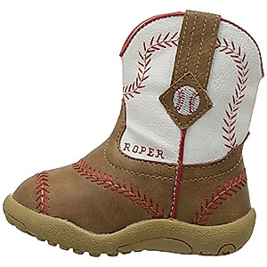 Roper Infants Cowbabies Roper Baseball Boot, Tan, 4