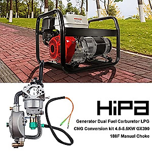 HIPA GX390 188F Generator Dual fuel carburetor LPG CNG conversion kit 4.5-5.5KW manual choke