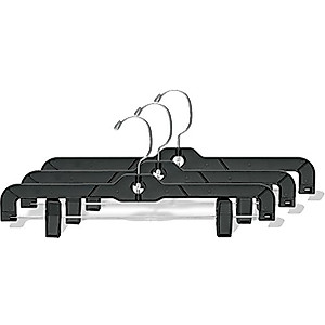 The Great American Hanger Company Matte Black Plastic Bottom Hanger, Box of 100 Space Saving Hangers w/ 360 Degree Nickel Swivel Hook for Skirt and Pants