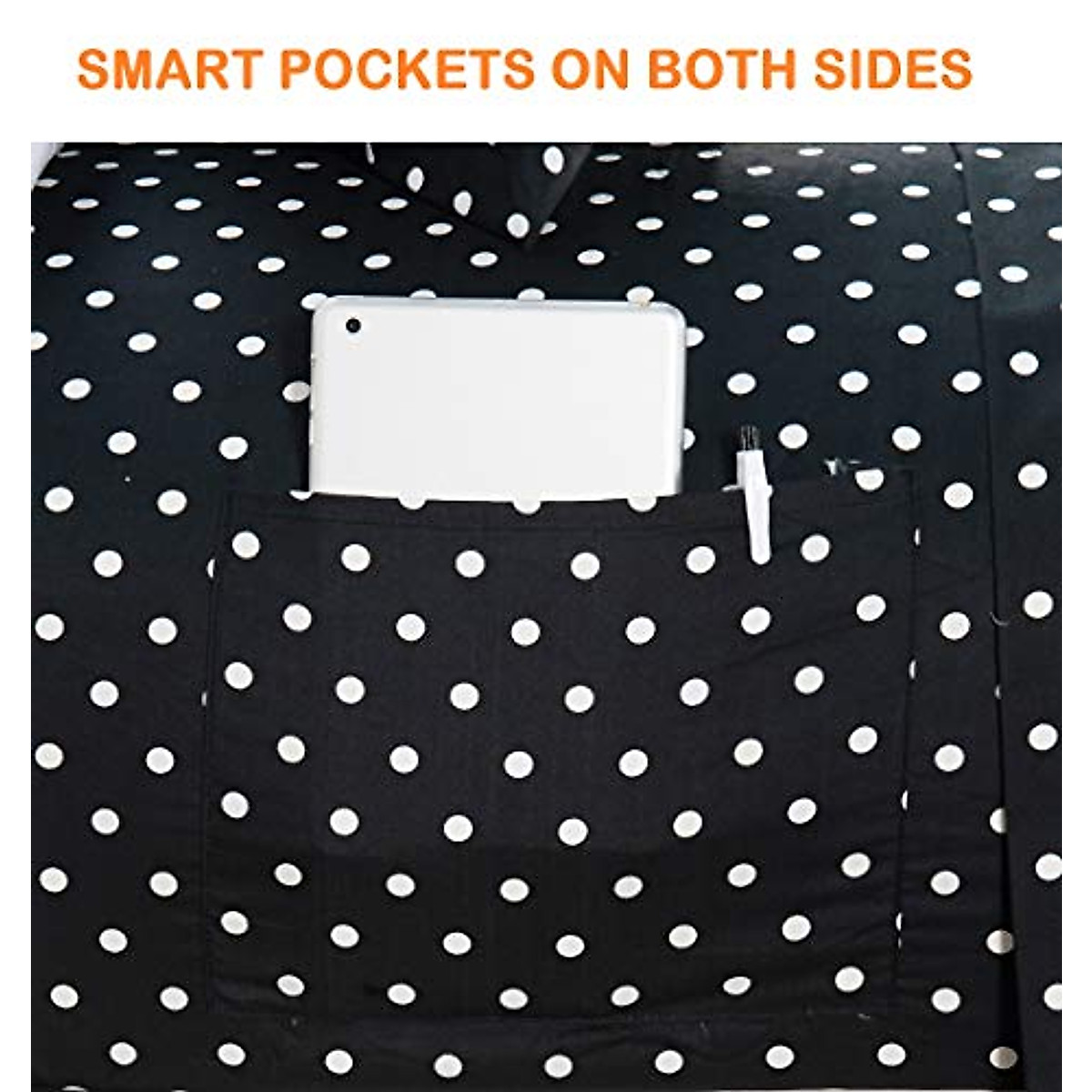 Elegant Comfort Luxury Soft Bed Sheets Polkadot Pattern 1500 Thread Count Percale Egyptian Quality Microfiber Softness Wrinkle and Fade Resistant (6-Piece) Bedding Set, Queen, Black