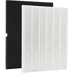 Nispira 116130 5500-2 Air Purifier Replacement Filter H for Winix 5500-2 AM80 True HEPA Activated Carbon 16.25 L x 12.5 W x 1.5 TH, 2 Sets