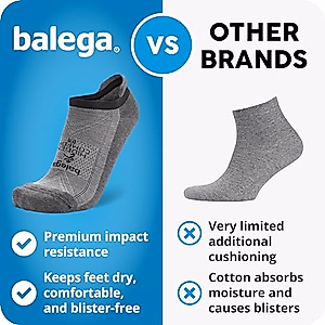 Balega Hidden Comfort Performance No Show Athletic Running Socks for Men and Women (1 Pair), Black, Medium