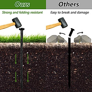 Siebwin 70PCS 8 Inch Plastic Garden Edging Nails Spiral Landscape Edging Spikes Anchoring Spikes for Paver Edging Grass Barrier Artificial Turf and More