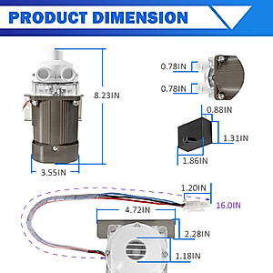 S-0731 Ice Machine Motor Replacement for Hoshizaki 900-SD, KM-1300M, KM-1600M Series Ice Machines 120V 60W Water Pump Motor Assembly for Hoshizaki S-0731