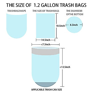 Small Trash Bag, 1.2 Gallon Garbage Bags Bathroom Trash can Liners for Bedroom Home Kitchen 80 Counts, Drawstring Shrink bag auto, White