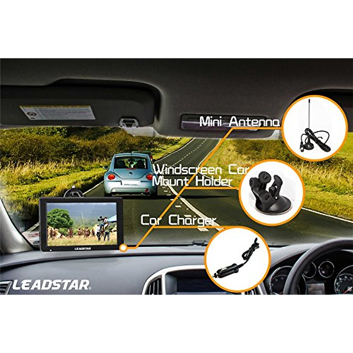 10 Inch Portable Digital ATSC TFT HD Screen Freeview LED TV for Car,Caravan,Camping,Outdoor or Kitchen.Built-in Battery Television/Monitor with Multimedia Player Support USB Card LEADSTAR