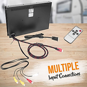 Pyle Inwall Video Monitor Display Screen - 15.4 Inch Full HD 1080p Universal Widescreen LCD Flush Wall Mount HDMI RCA Monitor w/VGA, RCA Audio, Wireless Remote, Frame Cover, Home/Car Use PLVW155U