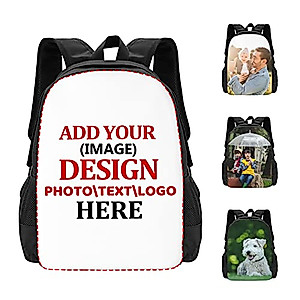 buxvhre Custom Backpack Personalized Backpacks Design Your Picture Photo Text Logo Name Wear Resistant Bag for Men Women