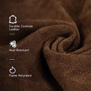 YESWELDER Leather Welding Jacket for Men Women，Heavy Duty welder jacket，Heat Flame Resistant Welding Coat