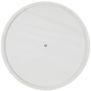iDesign Renewable Paulownia Wood Collection Turntable Organizer, 10.5" x 1.19" x 10.5", White Wash