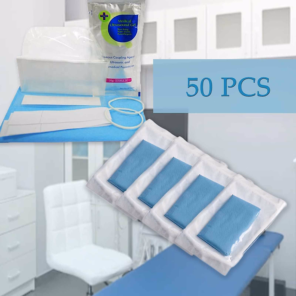 Ultrasound Probe Cover, Latex-Free Sterile Disposable Clear, 7“ x 48”, Individual Packaging, 50 Pcs