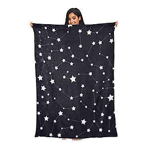 Shing Stars Travel Blanket Pillow for Long Plane Flight Soft Airplane Blanket with Soft Bag Pillowcase Travel Essentials for Home Office Camping Adults Car Train Bus