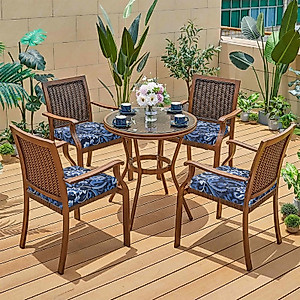 HEBE Outdoor Deep Seat Patio Cushion Set of 2 Waterproof Chair Cushions for Patio Furniture Removable Seat Bottom & Back Cushion Covers with Ties Handles for Chair, Sofa, Couch