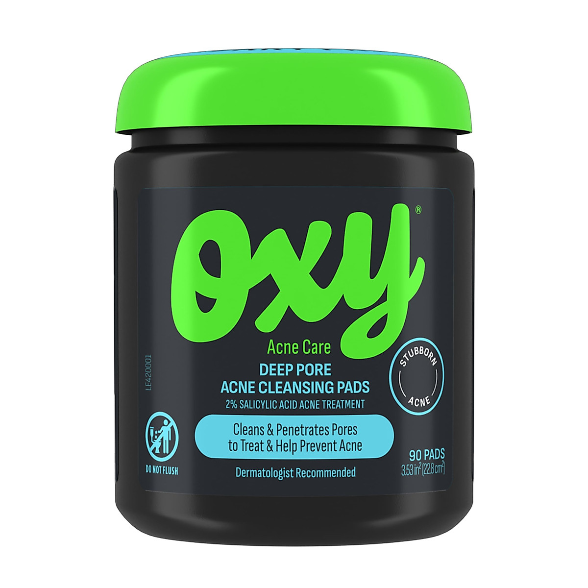 Oxy Deep Pore Acne Facial Cleansing Pads, Maximum Strength 2% Salicylic Acid Stubborn Acne Treatment, Fights Breakouts, Exfoliates, Unclogs Pores, Treats Blackheads, Dermatologist Recommended, 90 Pads