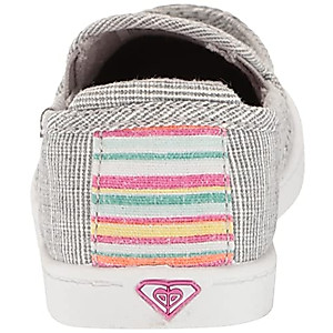 Roxy Girls Minnow Slip on Sneaker Shoe, Gry/Chr, 11 Big Kid